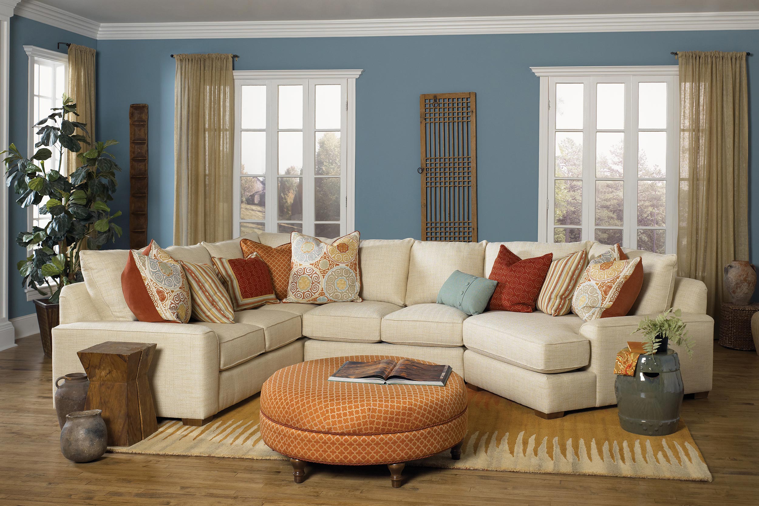 Smith Brothers 8143 A Fabric Sectional Foothills Amish Furniture